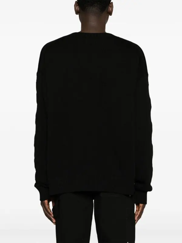 Off-White 3d Diag Ribbed-knit Jumper - Black