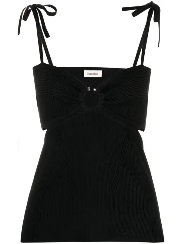 Nanushka Tied-straps Fine-ribbed Top