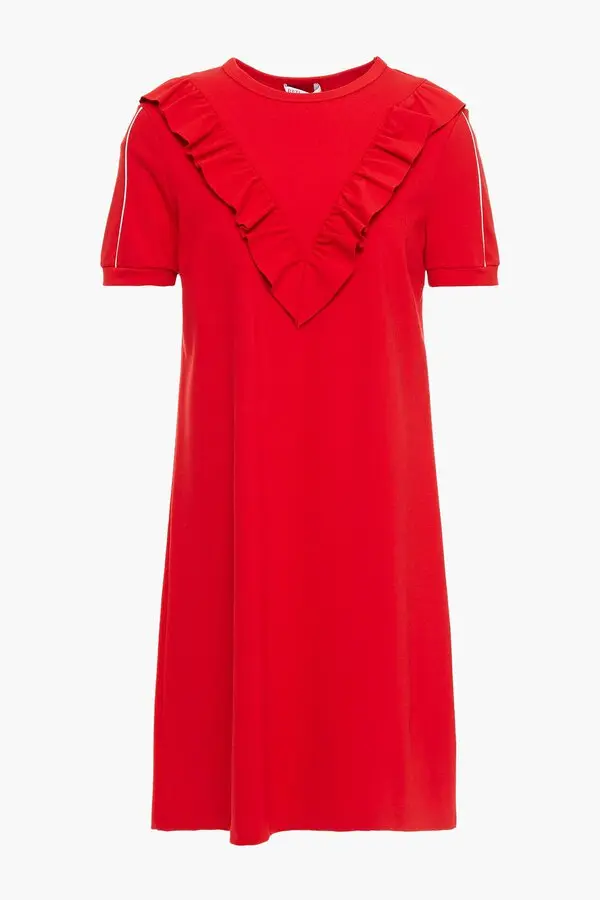 Red Valentino Ruffled Jersey Mini Dress In Red - 70% Off | Editorialist