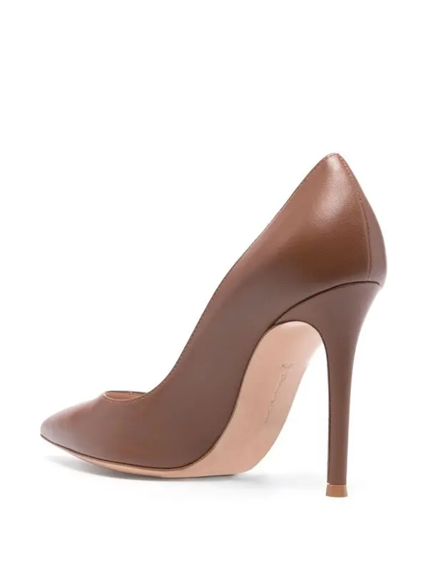 GIANVITO ROSSI 105mm Leather Pumps - Brown