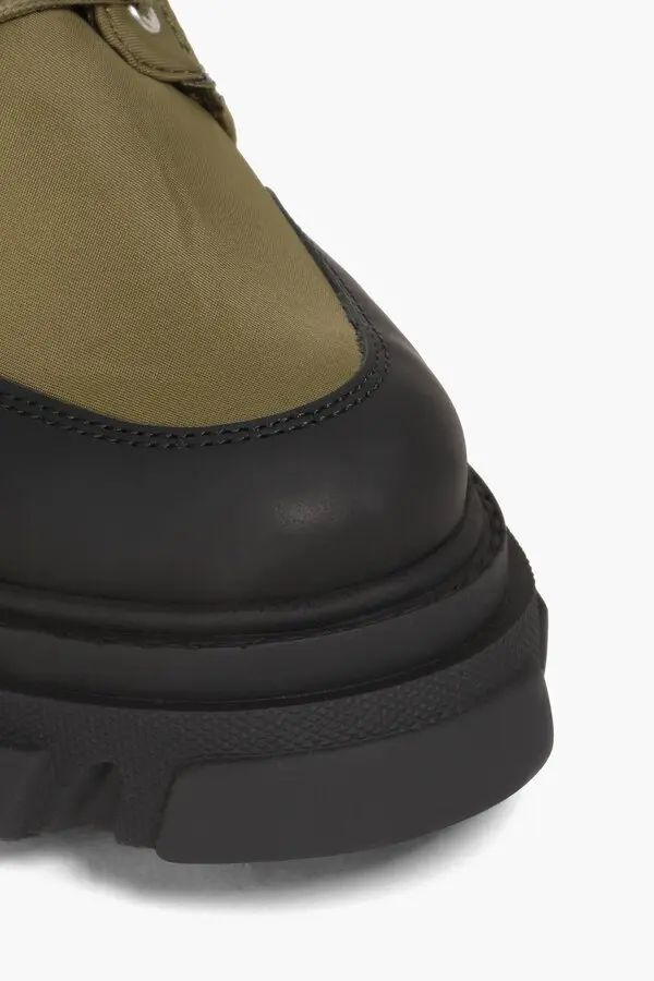 Ganni Faux Shearling-Lined Hiking Boots In Army Green - 65  display picture 3