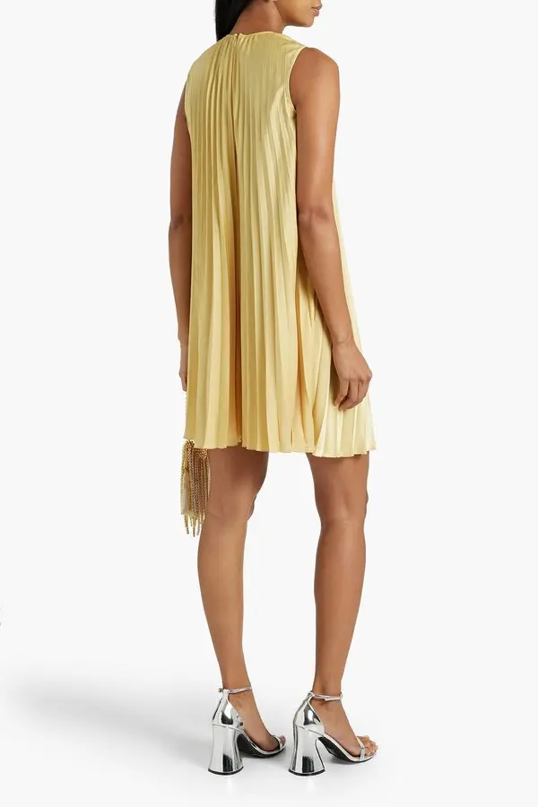 red valentino gold dress Red Valentino // Gold & Black Shiny Printed A-Line Dress – VSP Consignment main image 0