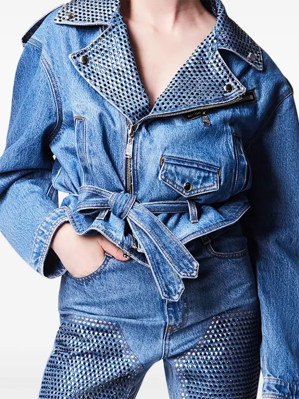AREA Crystal-embellished Straight-leg Jeans