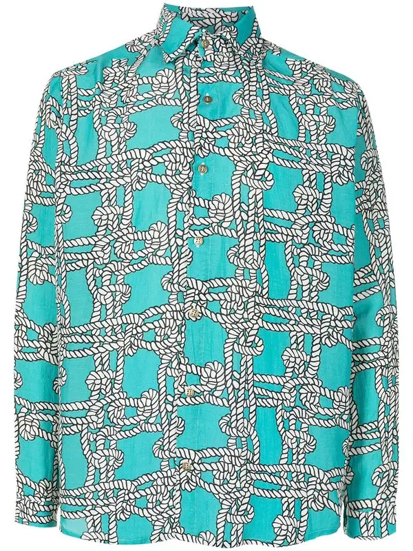 AMIR SLAMA Rope-print Shirt