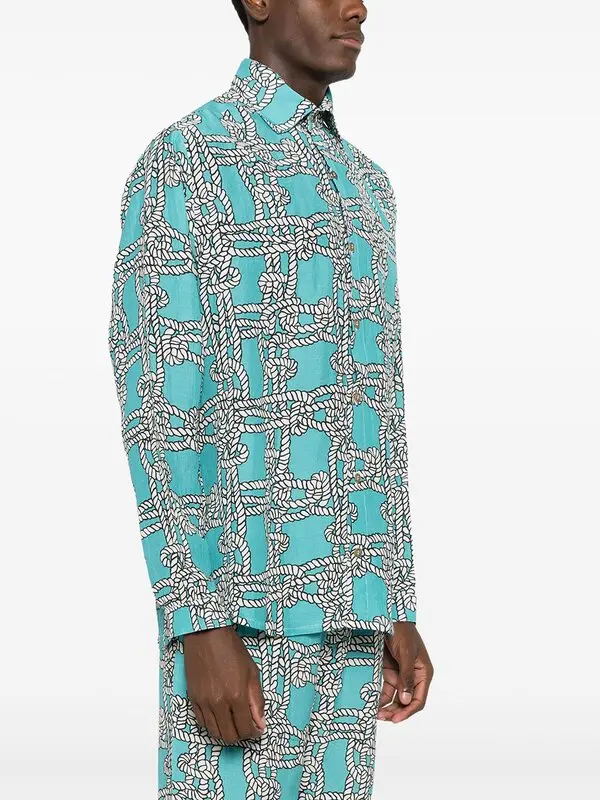 AMIR SLAMA Rope-print Shirt
