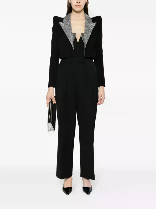 NISSA Crystal-embellished Cropped Blazer