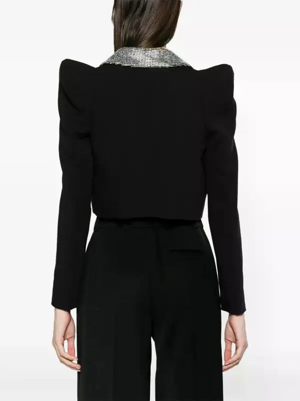 NISSA Crystal-embellished Cropped Blazer