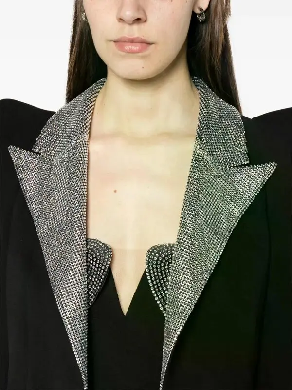 NISSA Crystal-embellished Cropped Blazer