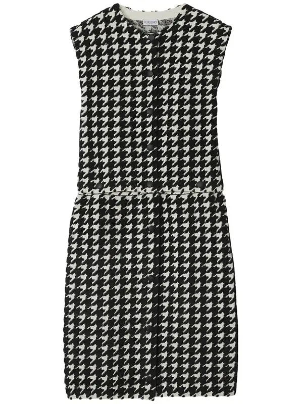 Burberry Houndstooth Sleeveless Mini Dress