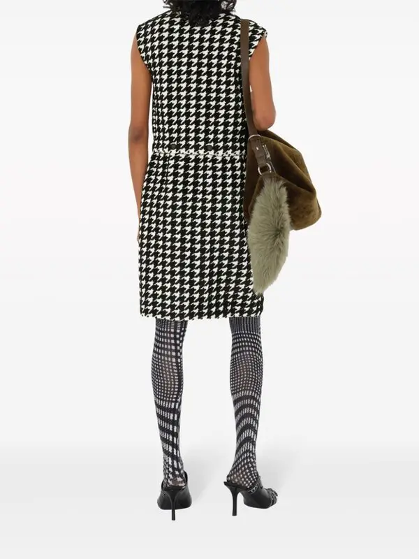Burberry Houndstooth Sleeveless Mini Dress