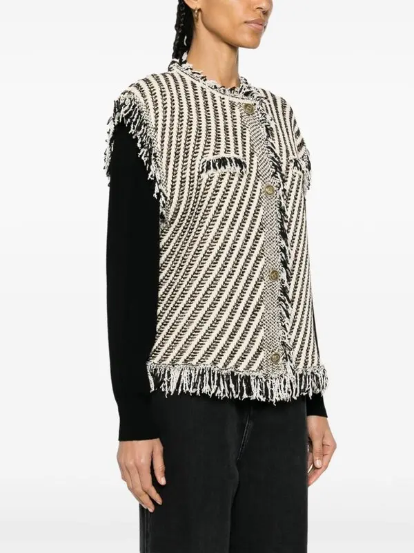 TWINSET Fringed Jacquard Vest