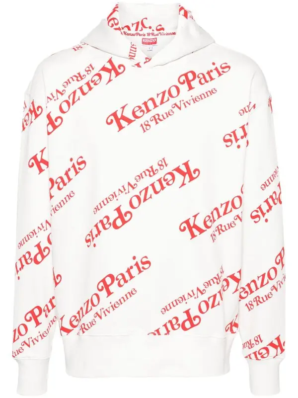 Kenzo X Verdy Monogram-pattern Hoodie - White