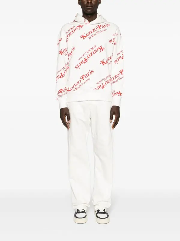Kenzo X Verdy Monogram-pattern Hoodie - White