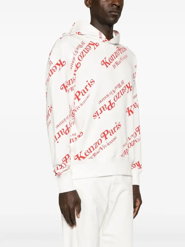 Kenzo X Verdy Monogram-pattern Hoodie - White