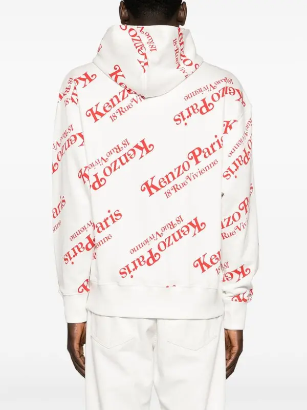 Kenzo X Verdy Monogram-pattern Hoodie - White