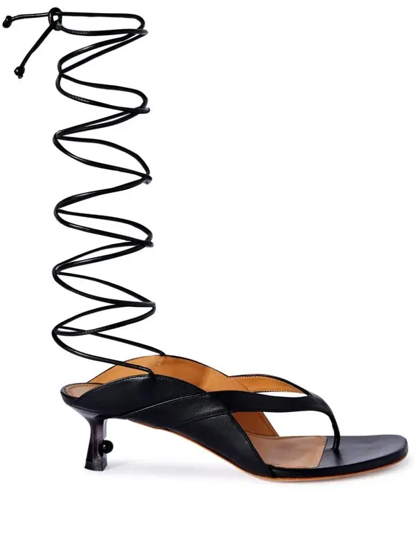 Off-White Lollipop Leather Sandals - Black