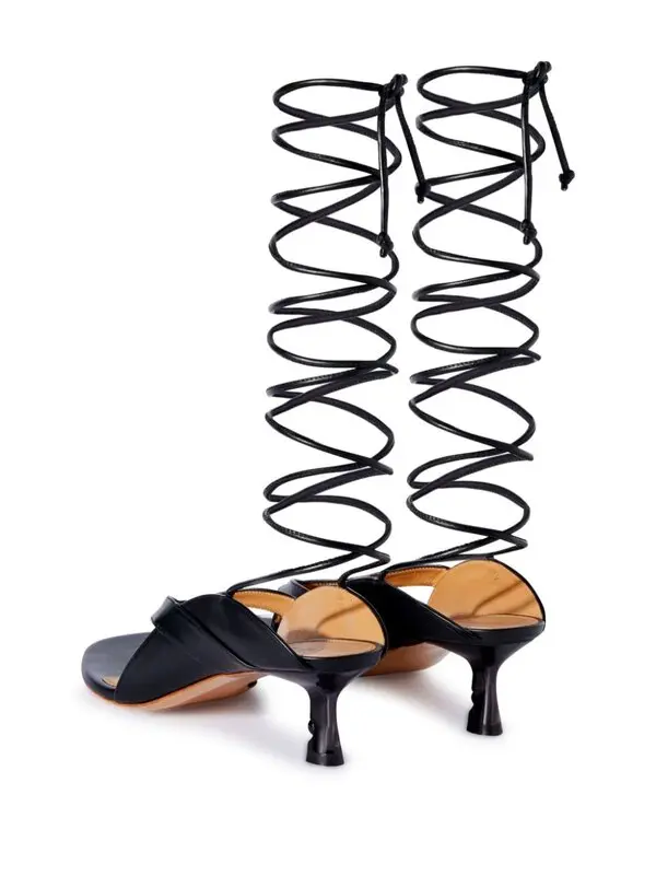 Off-White Lollipop Leather Sandals - Black