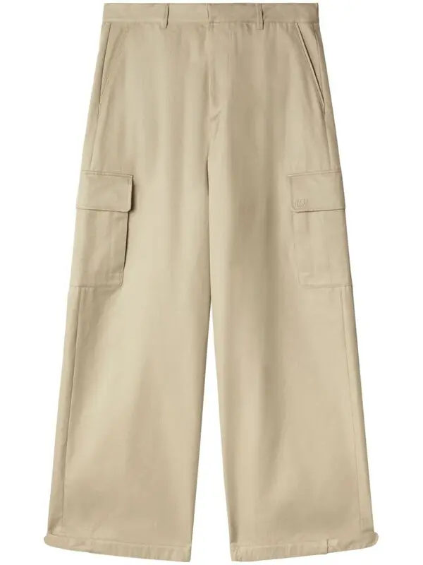 Off-White Wide-leg Cargo Trousers - Neutrals