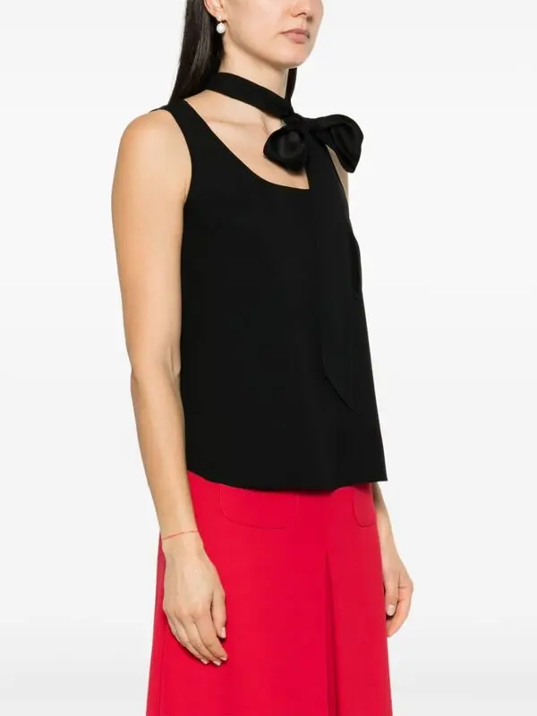 Moschino Bow-detail Sleeveless Blouse - Black