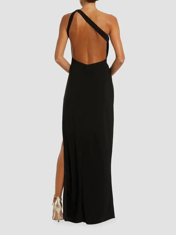 Mac Duggal Embellished Cut-out One-shoulder Gown