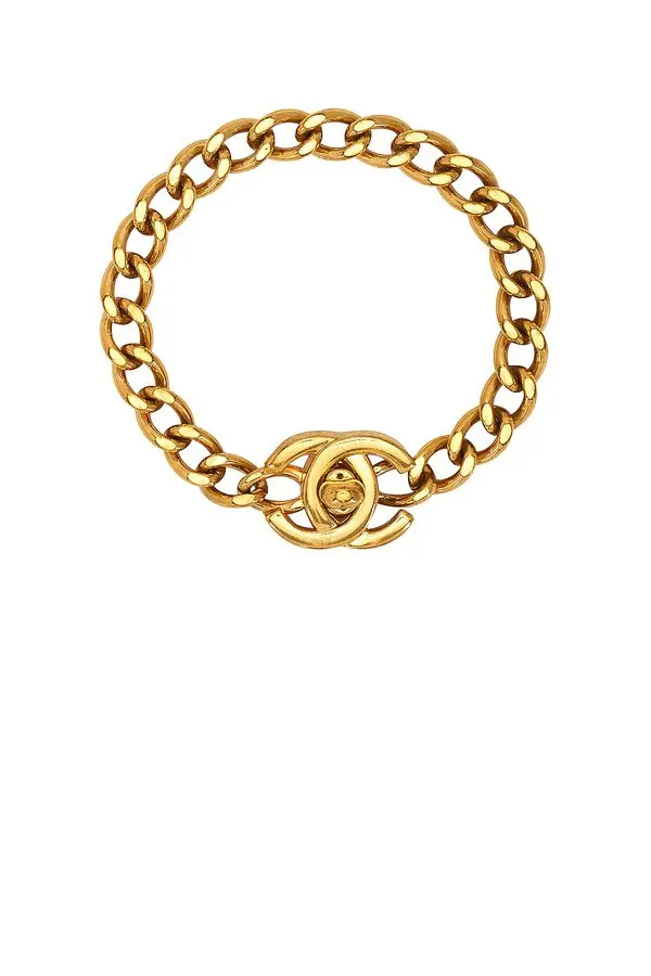 Chanel 1997 Cc Turnlock Bracelet In Metallic