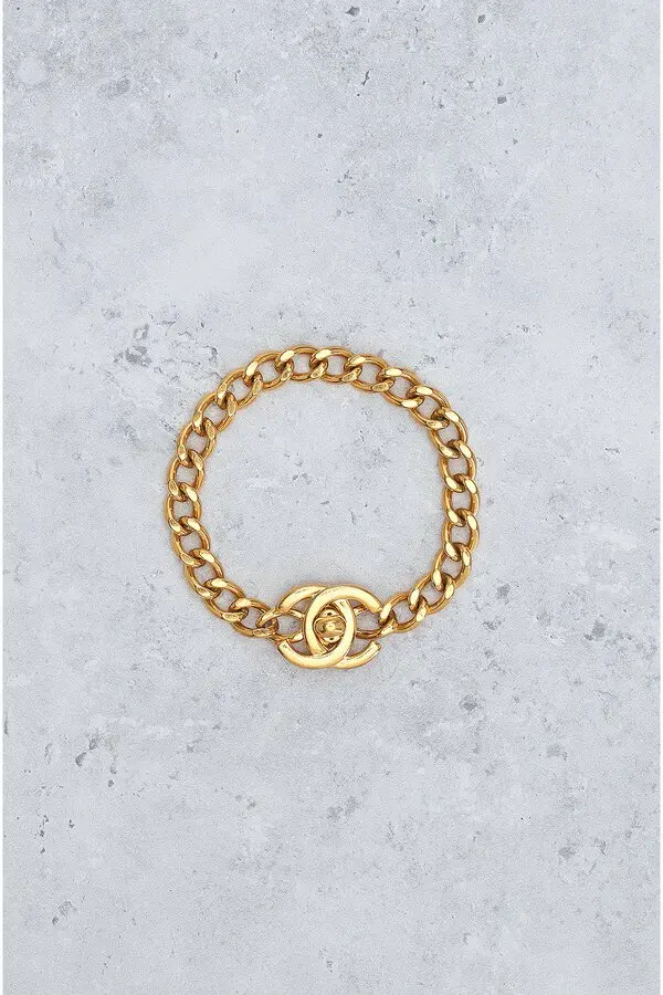 Chanel 1997 Cc Turnlock Bracelet In Metallic