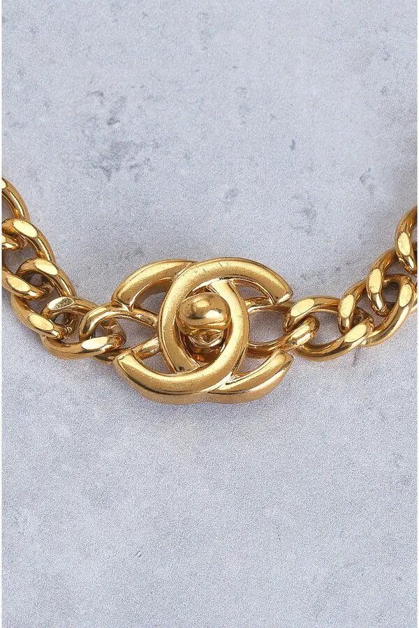Chanel 1997 Cc Turnlock Bracelet In Metallic