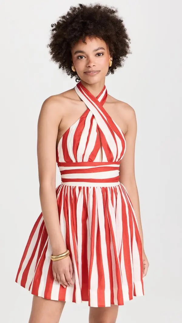 sachin and babi light blue dress Deep V-Neck Halter Ruched Back Solid Dress