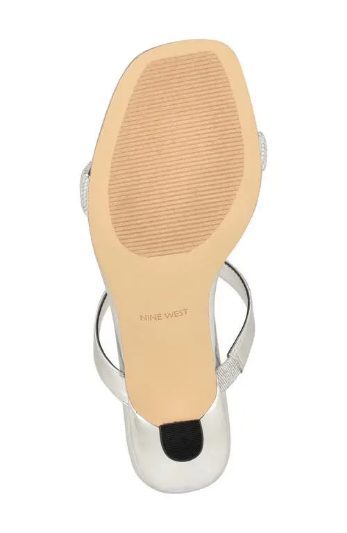 Nine West Shimmering Embellished Slide Sandals - Silver
