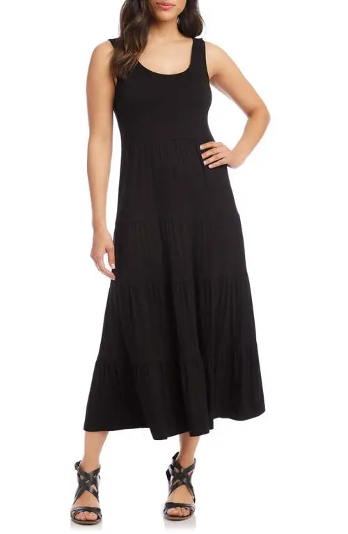 Karen Kane Tiered Midi Dress - Black