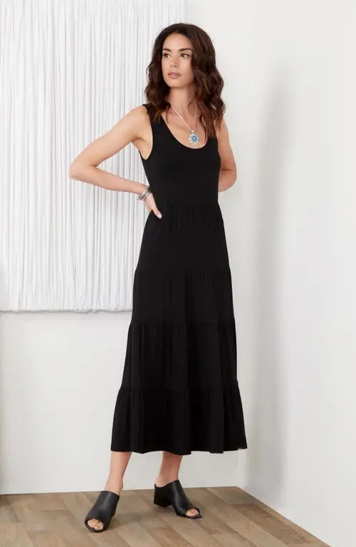 Karen Kane Tiered Midi Dress - Black