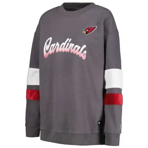 THE WILD COLLECTIVE Arizona Cardinals Fleece Pullover Sweatshirt - Charcoal
