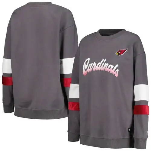 THE WILD COLLECTIVE Arizona Cardinals Fleece Pullover Sweatshirt - Charcoal