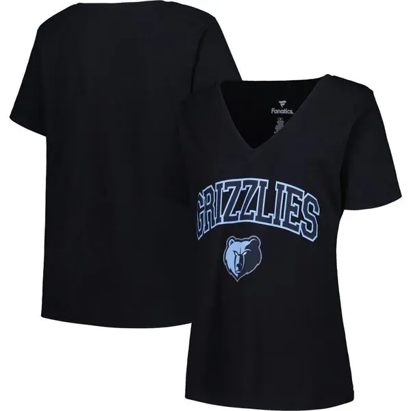 Profile Memphis Grizzlies Arch Over Logo V-neck T-shirt - Black