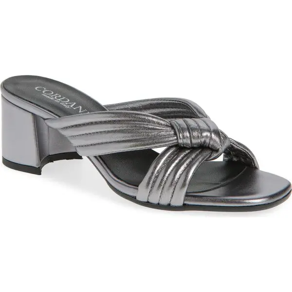 Cordani Imani Metallic Slide Sandal - Pewter