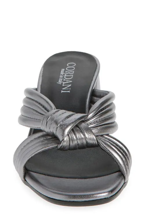 Cordani Imani Metallic Slide Sandal - Pewter