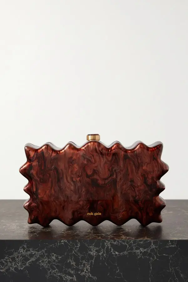 Cult Gaia Paloma Marbled Acrylic Clutch