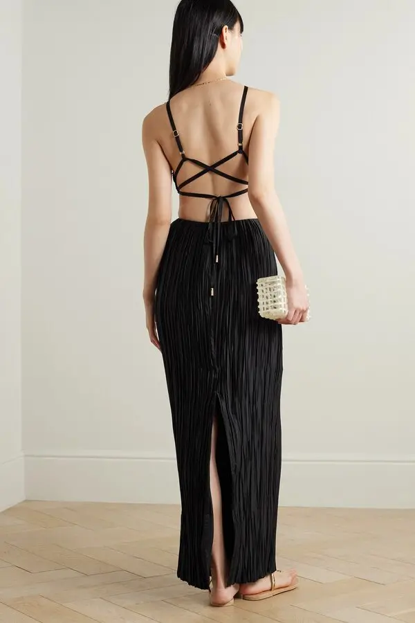 Cult Gaia Mitra Embellished Halterneck Gown