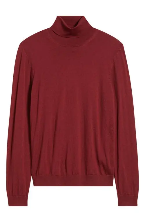 BOSS Musso Virgin Wool Turtleneck Sweater - Dark Red