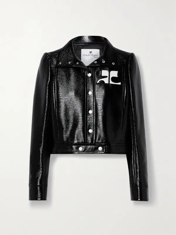 COURREGES Reedition Coated Cotton-blend Jacket - Black