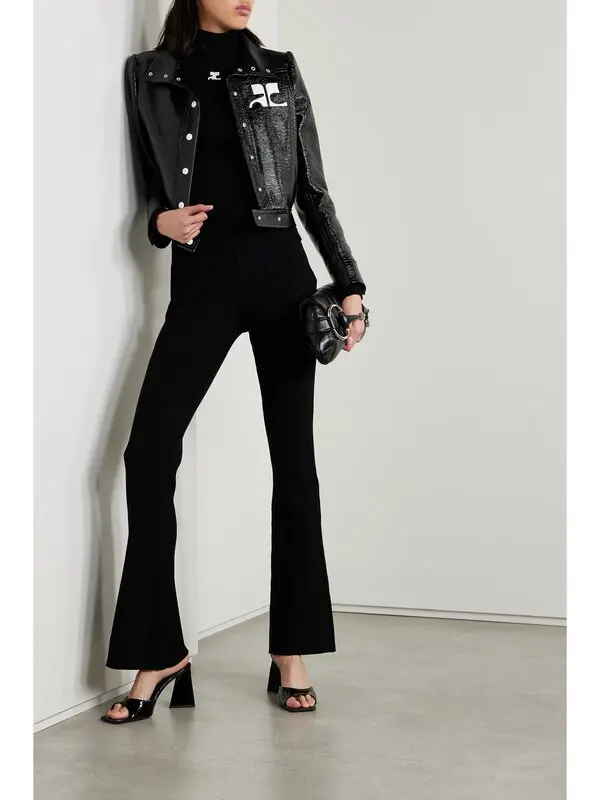 COURREGES Reedition Coated Cotton-blend Jacket - Black