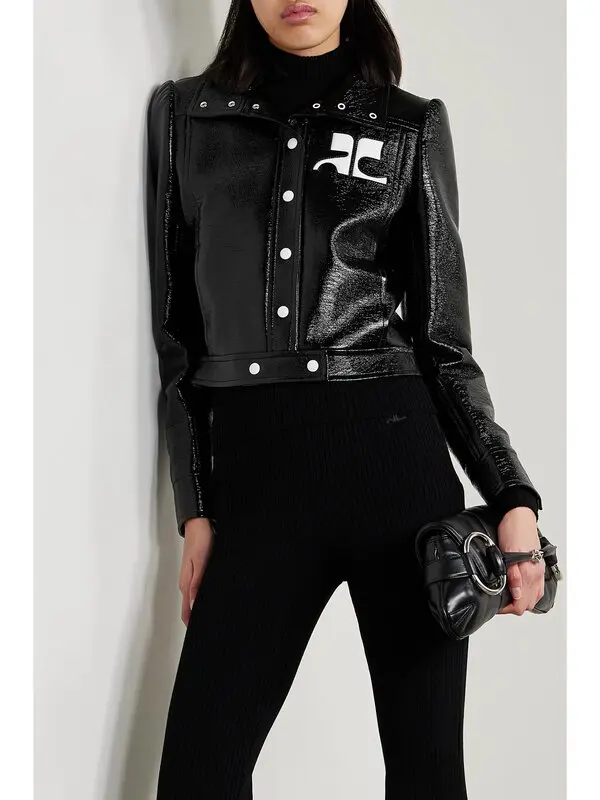 COURREGES Reedition Coated Cotton-blend Jacket - Black