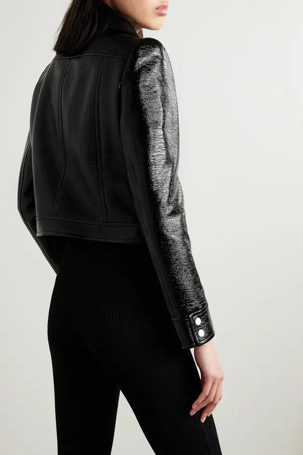 COURREGES Reedition Coated Cotton-blend Jacket - Black