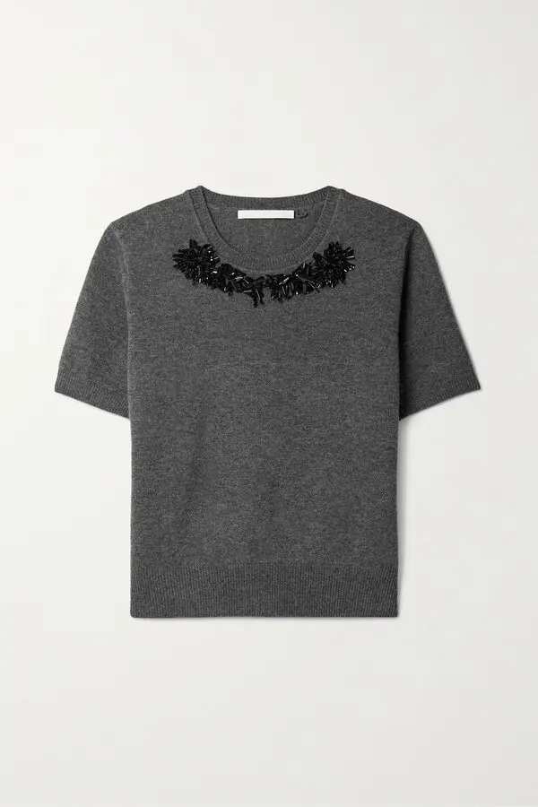JASON WU Embellished Wool-cashmere Blend Sweater
