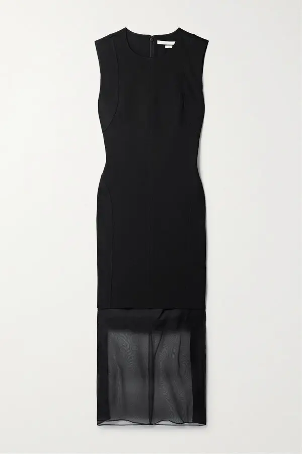 JASON WU Silk-trimmed Crepe Midi Dress