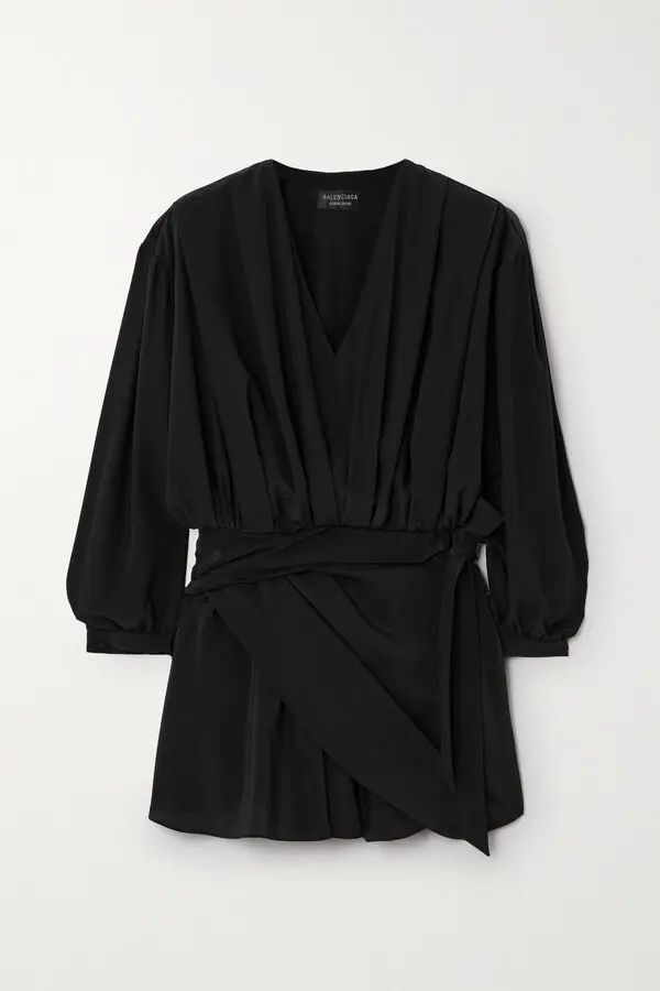 Balenciaga Draped Wrap-effect Mini Dress