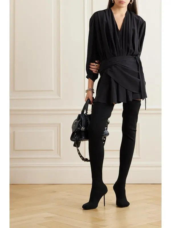 Balenciaga Draped Wrap-effect Mini Dress
