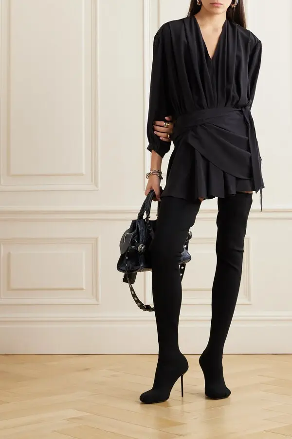 Balenciaga Draped Wrap-effect Mini Dress
