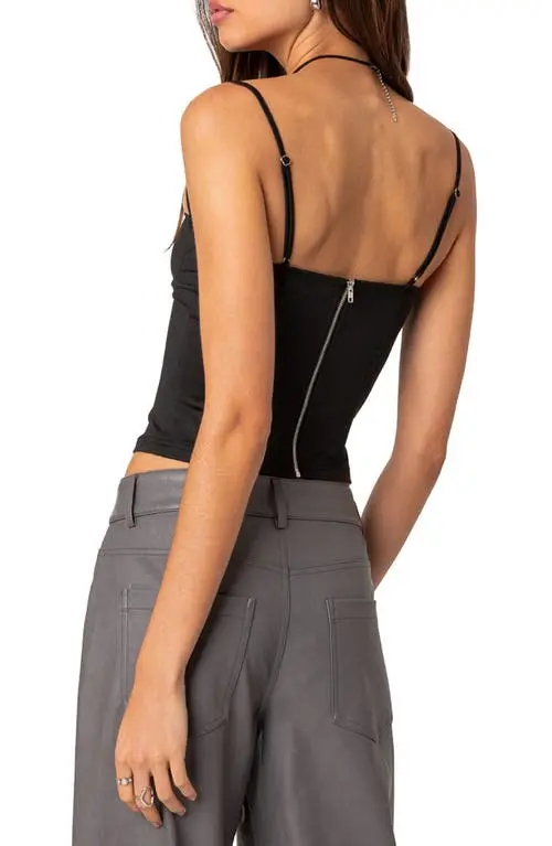 EDIKTED Juno Corset Crop Camisole - Black