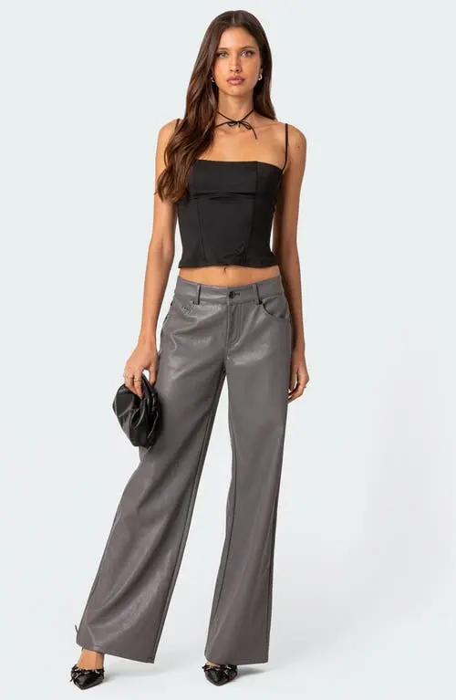 EDIKTED Juno Corset Crop Camisole - Black